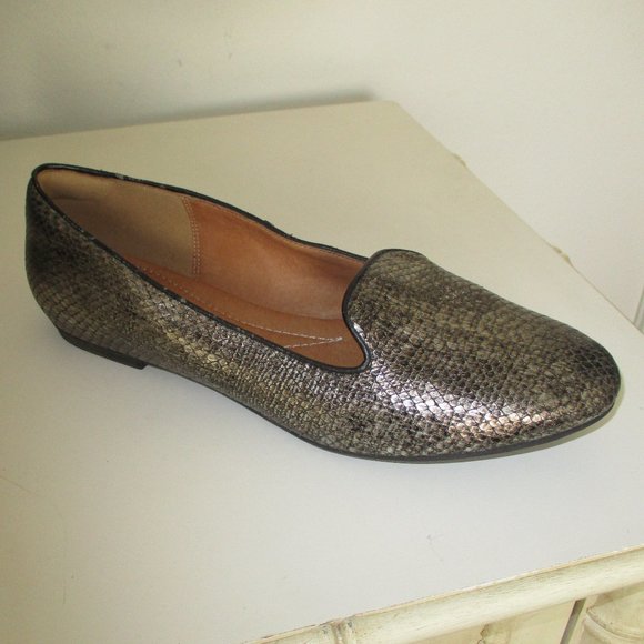 Clarks | Shoes | Clarks Artisan Pewter Leather Faux Snakeskin Loafer ...